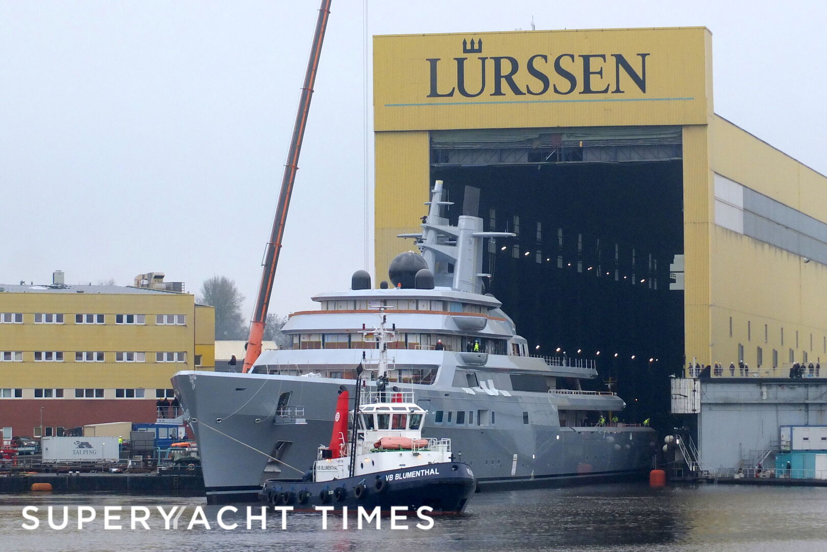 +140m Lürssen superyacht Ali Baba launched and seen for the first time
