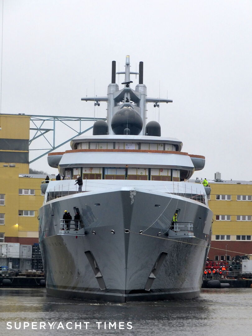 +140m Lürssen superyacht Ali Baba launched and seen for the first time