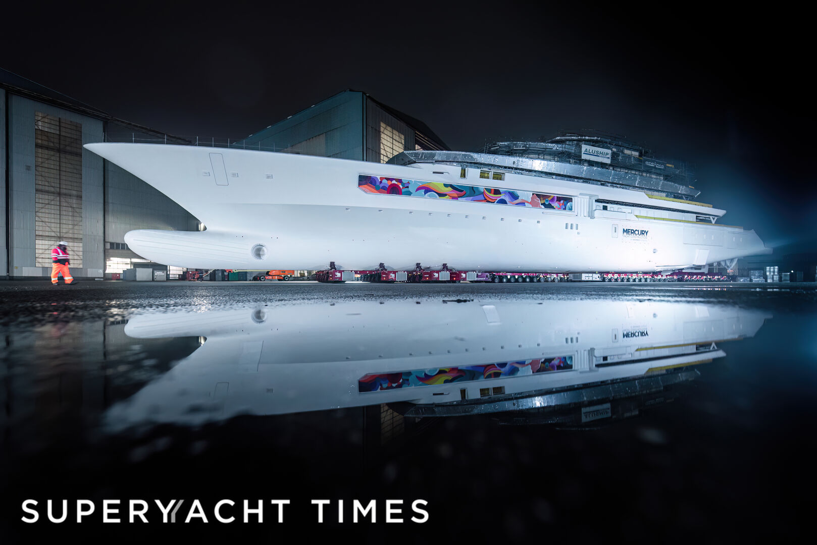 Construction update: 111m Oceanco Project Y726 arrives at outfitting ...