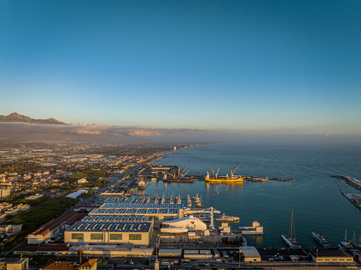 56m Perini Navi C603 Ketch moves to outfitting