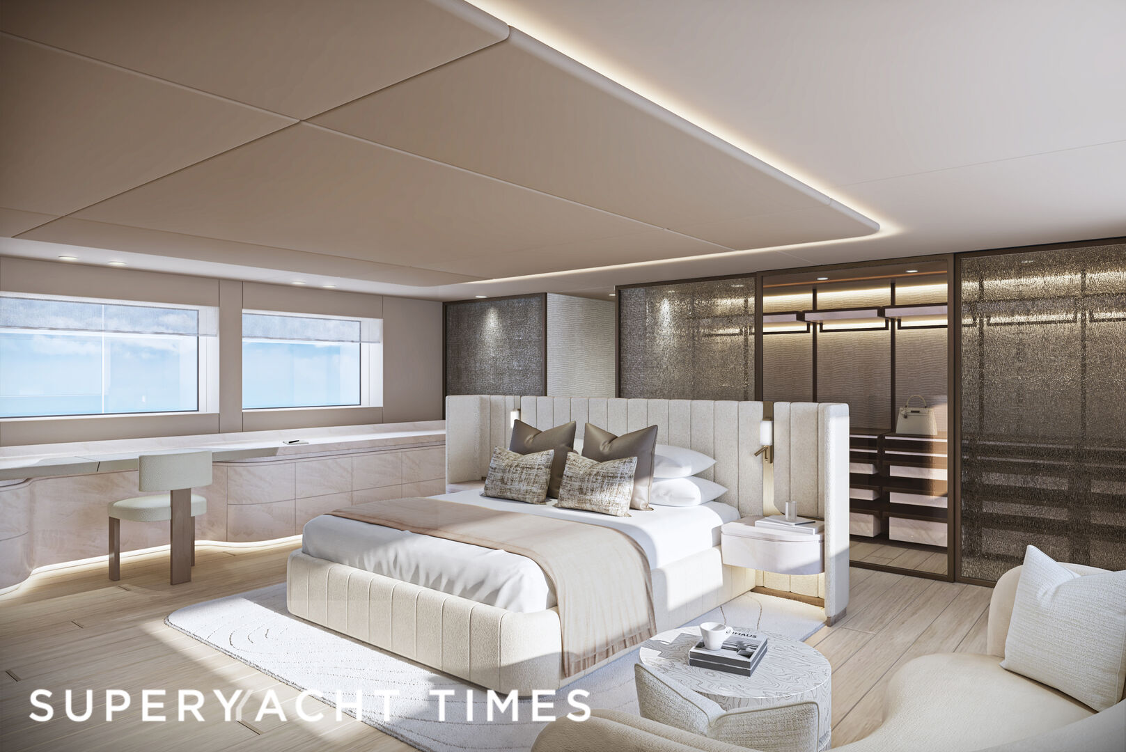 47m Admiral superyacht Ethos undergoing extensive interior refit