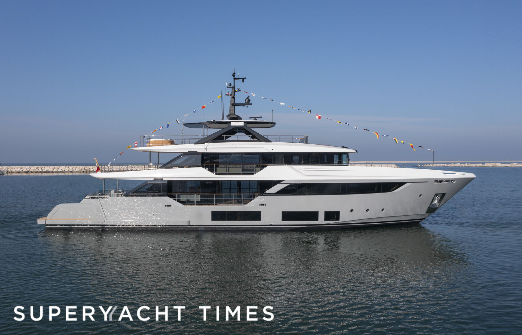 First 39m Custom Line Navetta 38 motor yacht launched