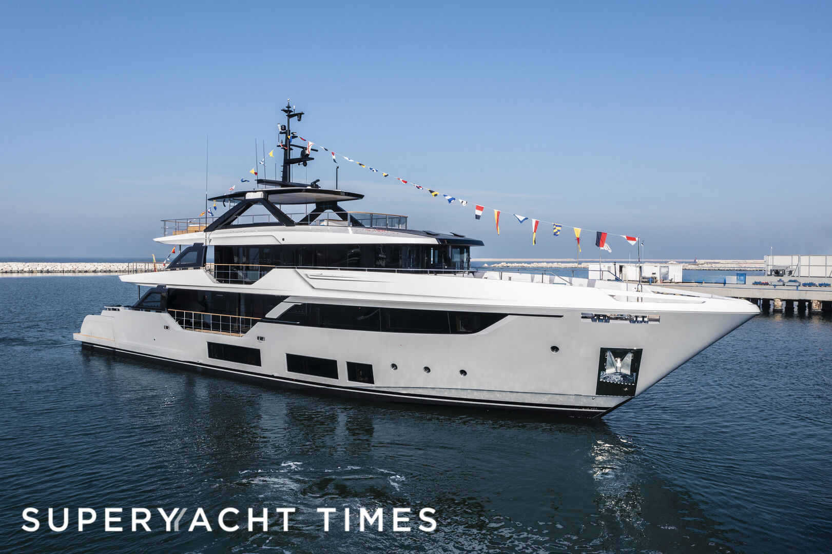 First 39m Custom Line Navetta 38 motor yacht launched
