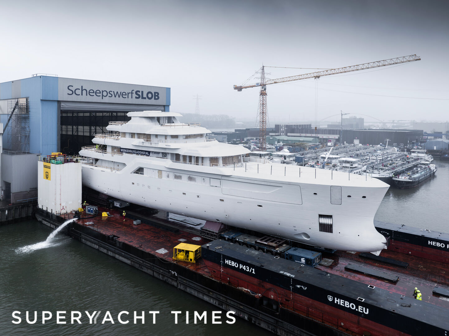 80m Feadship Project 715 superyacht hull seen for the first time