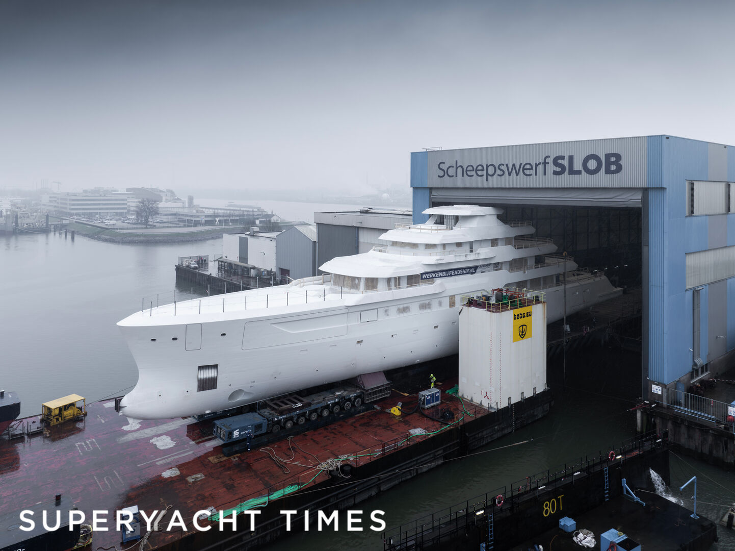 80m Feadship Project 715 superyacht hull seen for the first time
