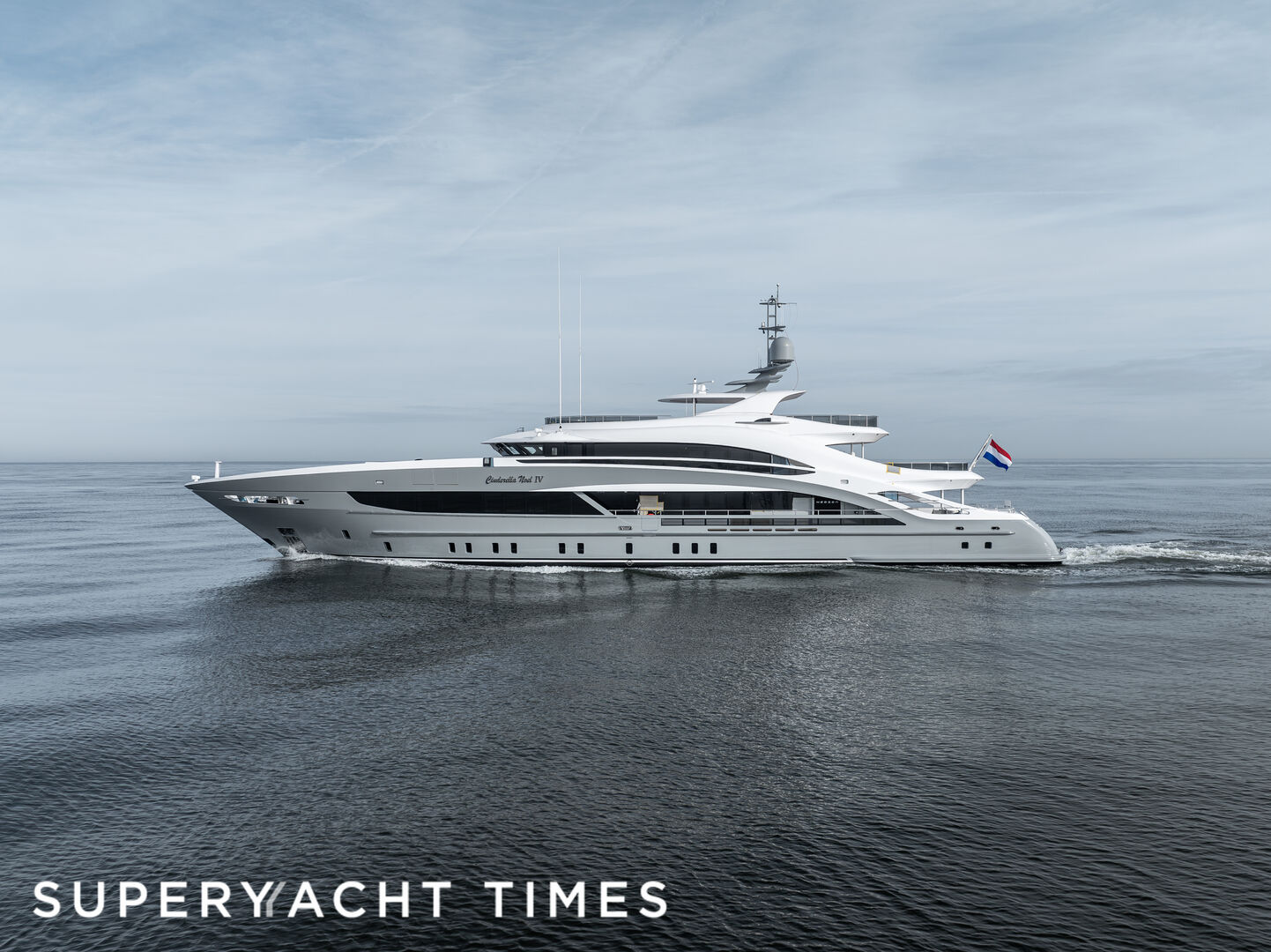 50m Heesen superyacht Cinderella Noel IV on sea trials