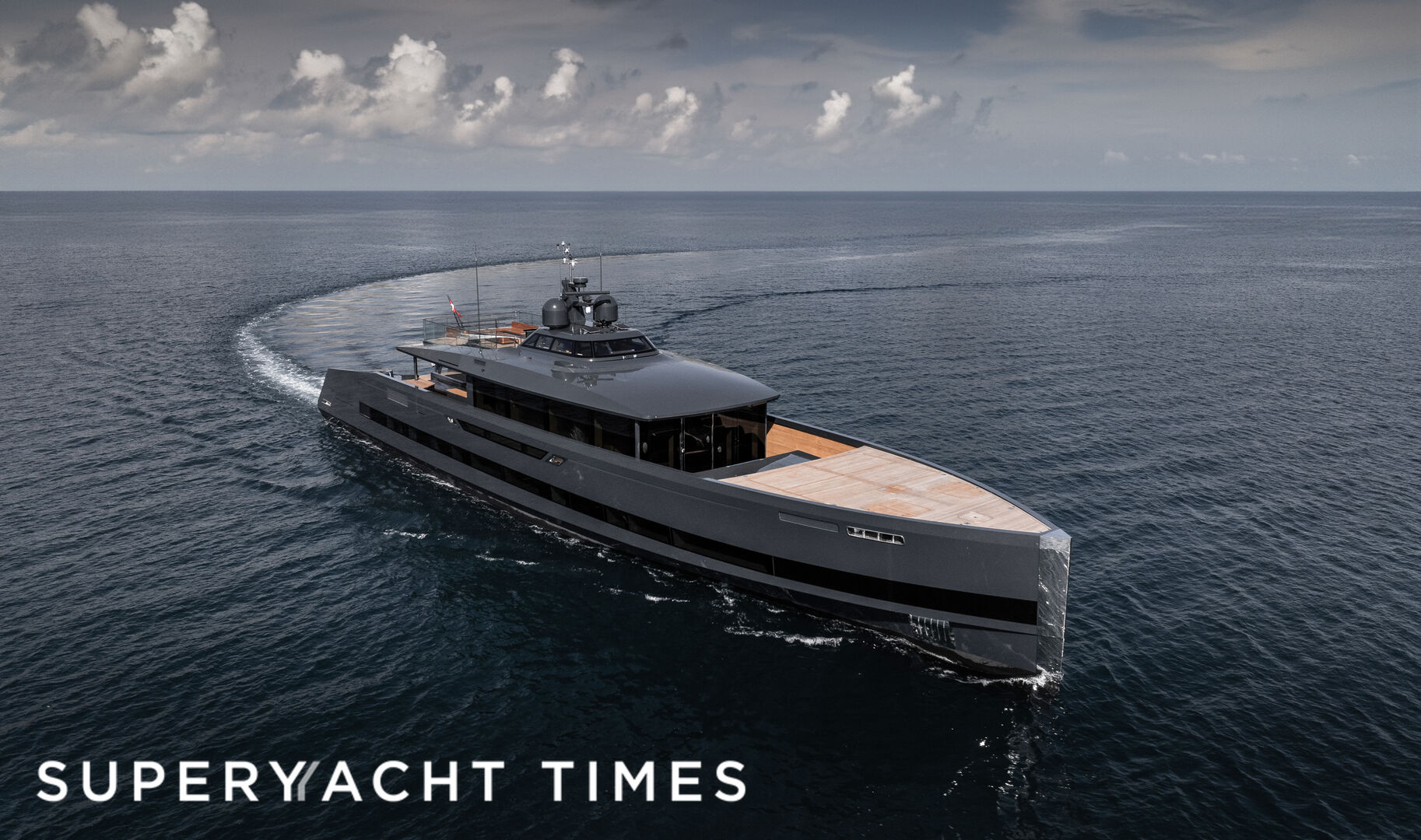 45m Alia superyacht San on sea trials