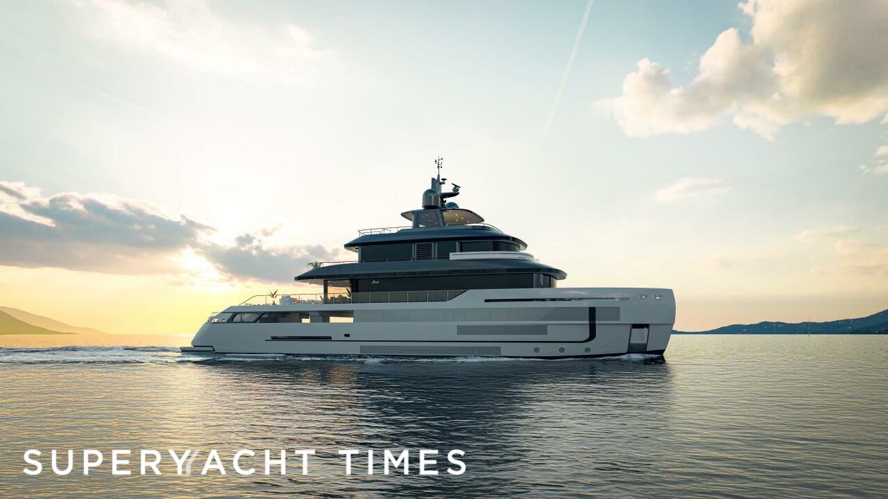 Contorno Dello Yacht The Cauta Superyacht With Transparent Sails
