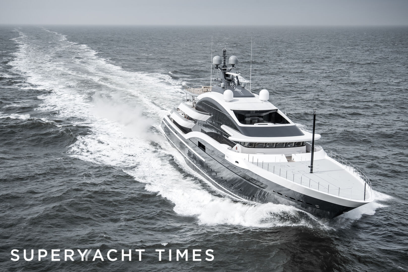 Exclusive: Oceanco's 90m superyacht project Shark on sea trials