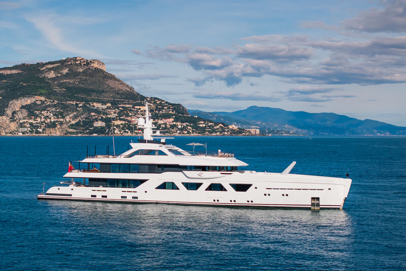 Oceanco 117m superyacht Infinity on sea trials
