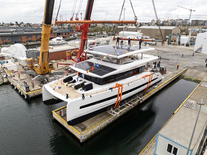 First 24m all-electric VisionF E-Cat 80 catamaran launched