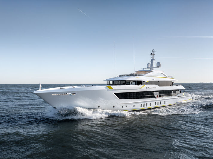 55m Heesen superyacht Solemates on sea trials