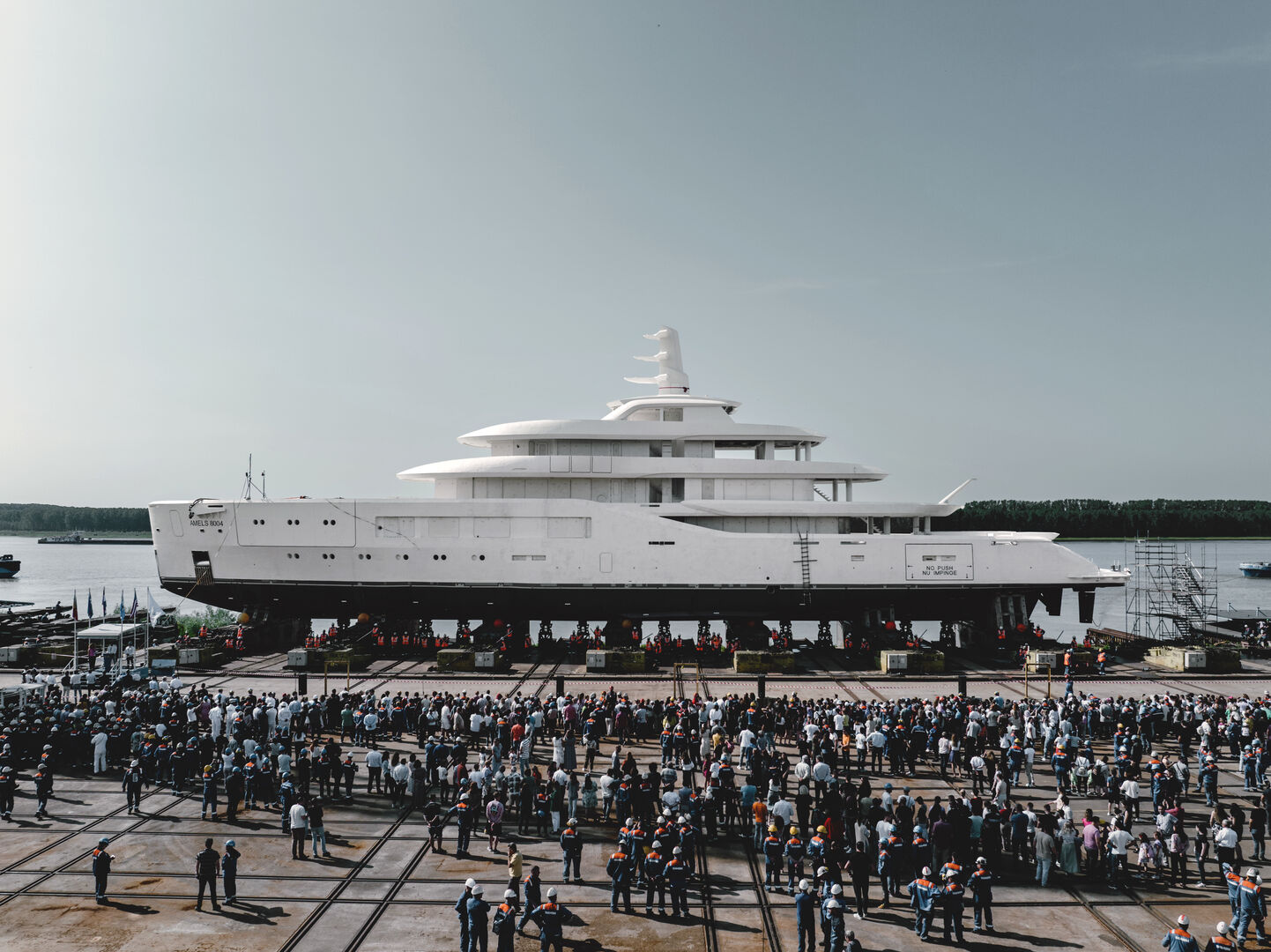Fourth 80m Amels superyacht hull launched