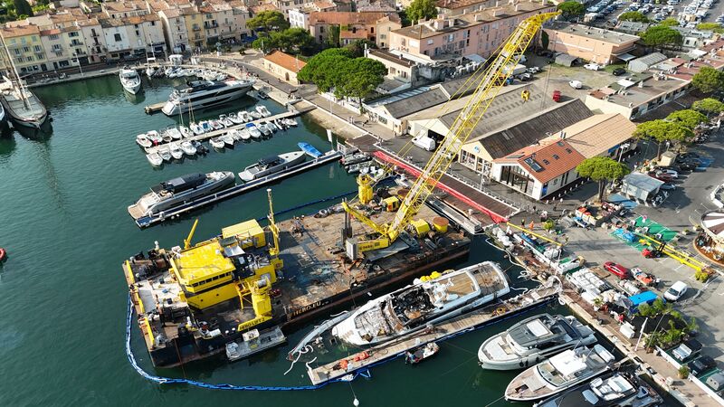 41m superyacht Sea Lady II refloated in Saint-Tropez following fire