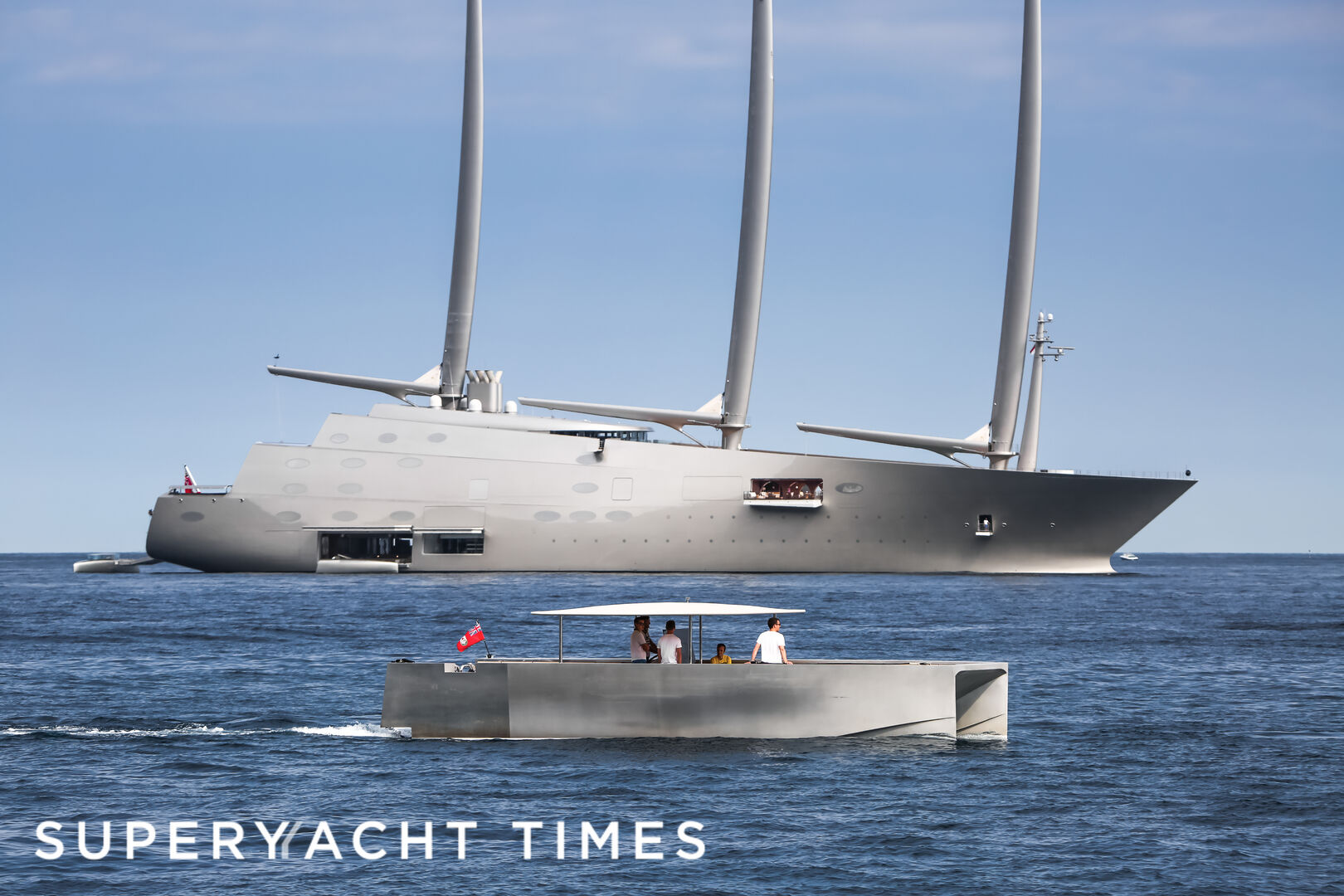 The 142m Sailing Yacht A and her four custom tenders