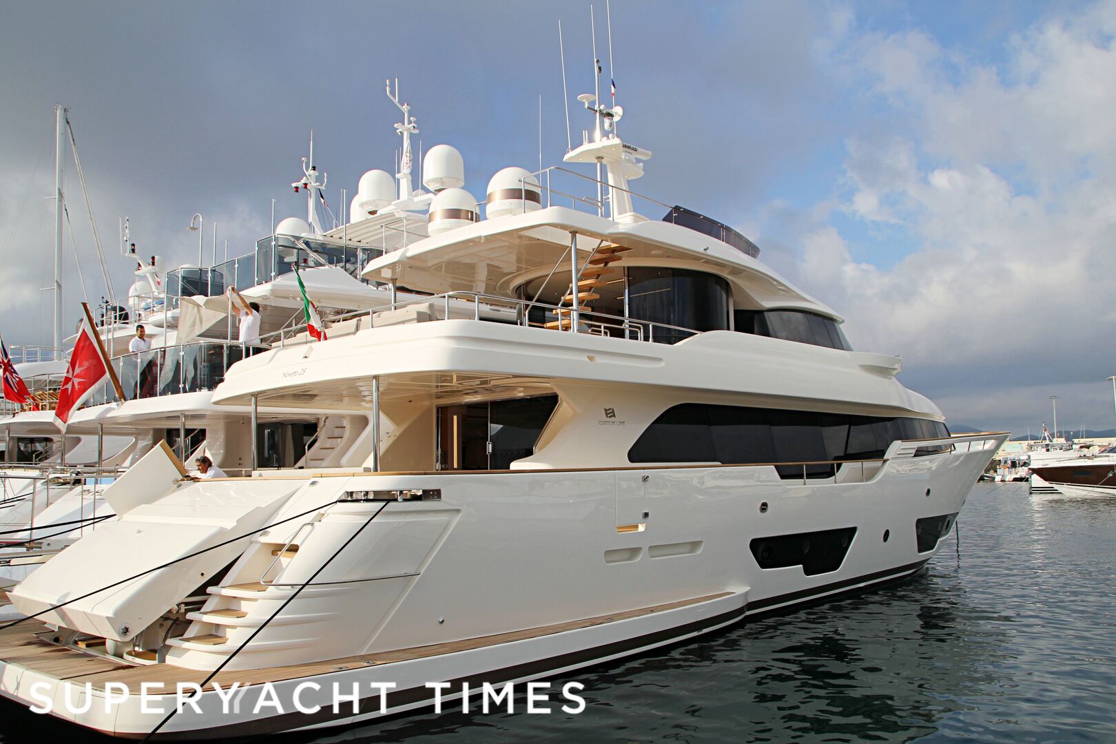28m Custom Line motor yacht S-Cape sold and renamed