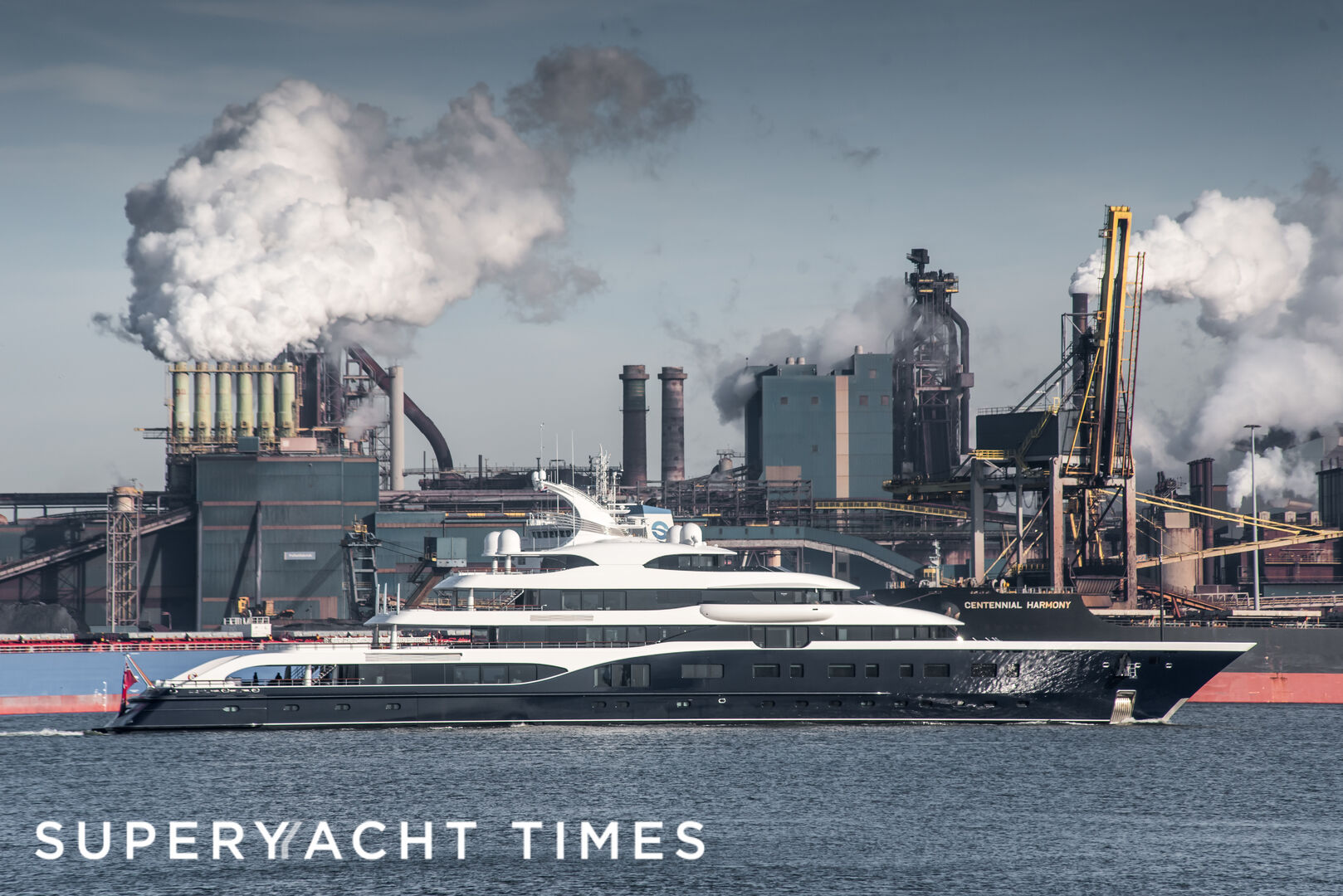 The 101m motor yacht Symphony in IJmuiden