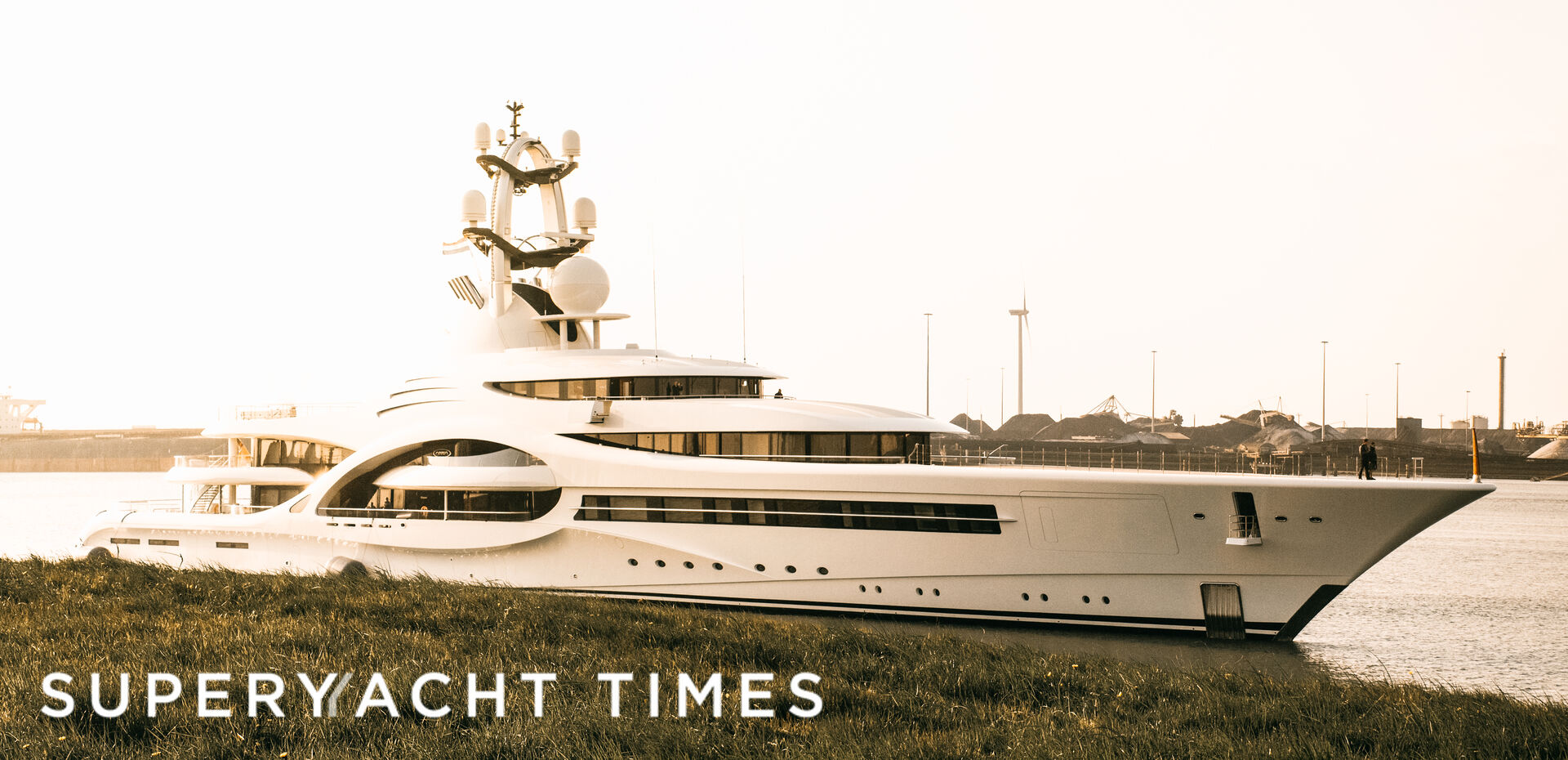 110m yacht Anna arrives in Amsterdam for maintenance