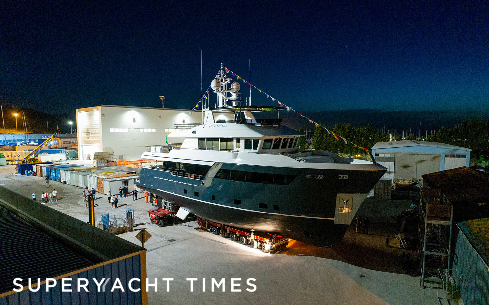 Archipelago yacht launch at CdM Ancona shipyard