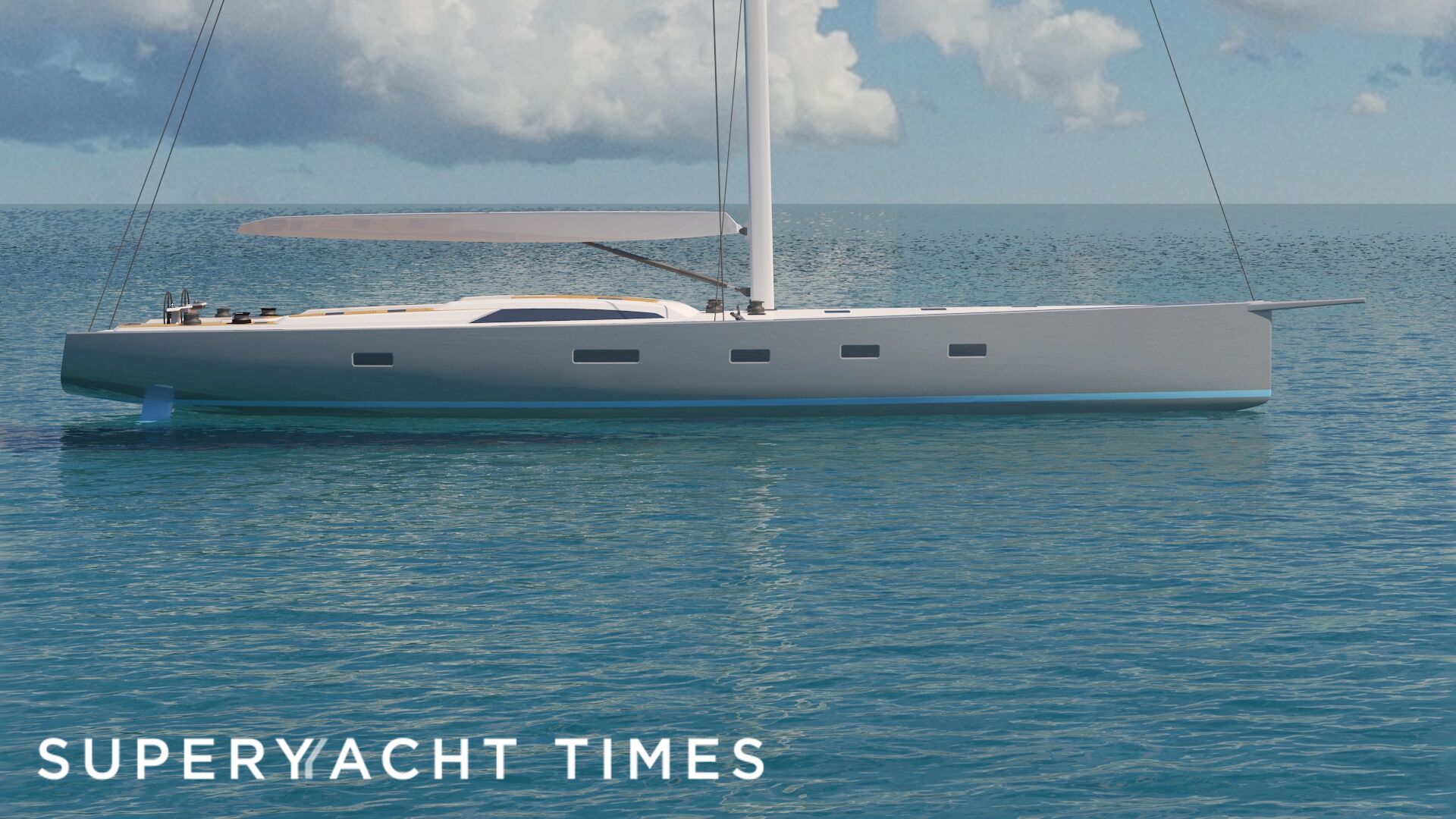 Third Southern Wind SW96 sailing yacht Ammonite under construction